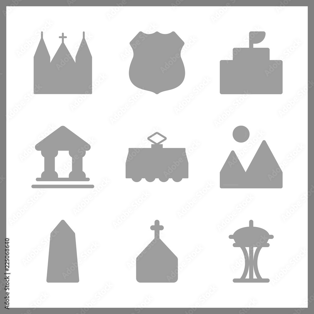 landmark icon. route and tram vector icons in landmark set. Use this ...