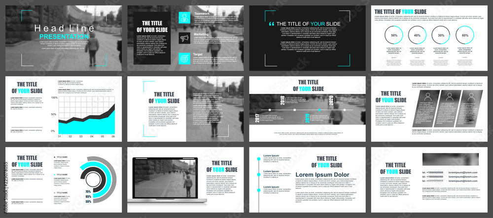 Business presentation slides templates from infographic elements. Can ...