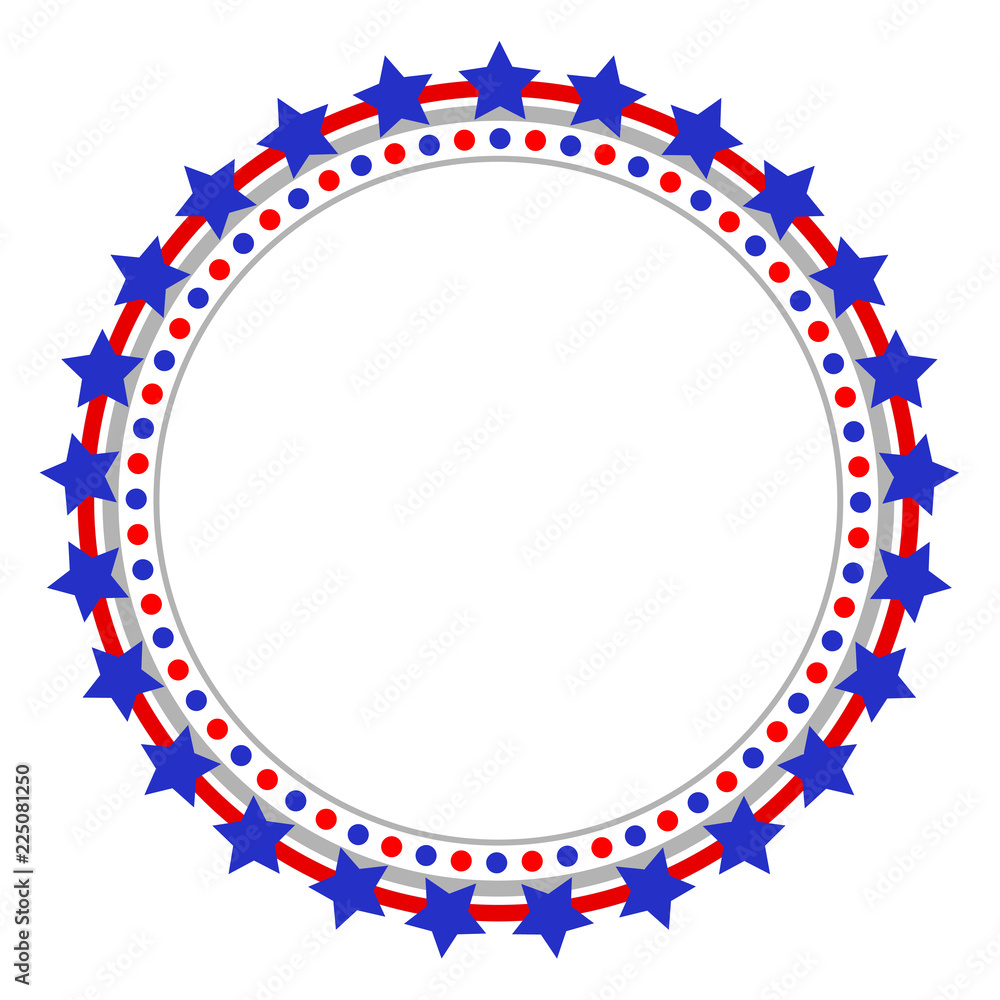 Round American flag symbols frame with stars icon logo symbol. Stock ...