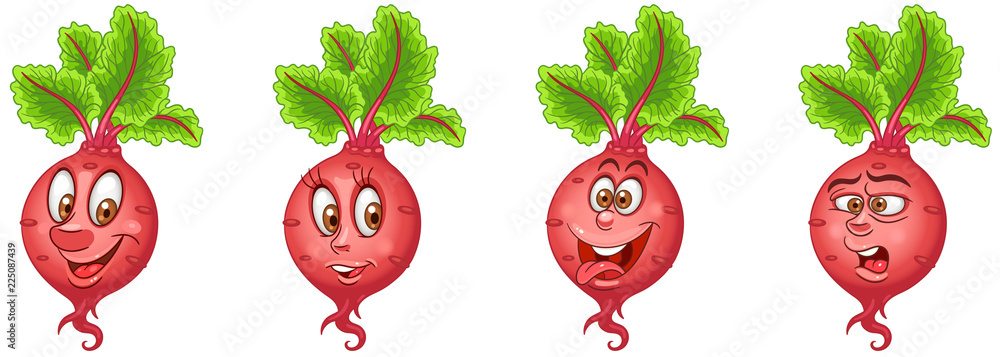 Beet. Beetroot. Vegetable food. Emoji emoticon collection. Stock Vector ...