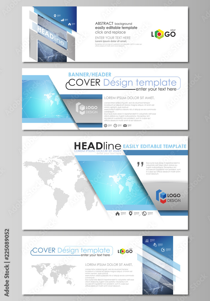 The minimalistic vector illustration of the editable layout of social ...