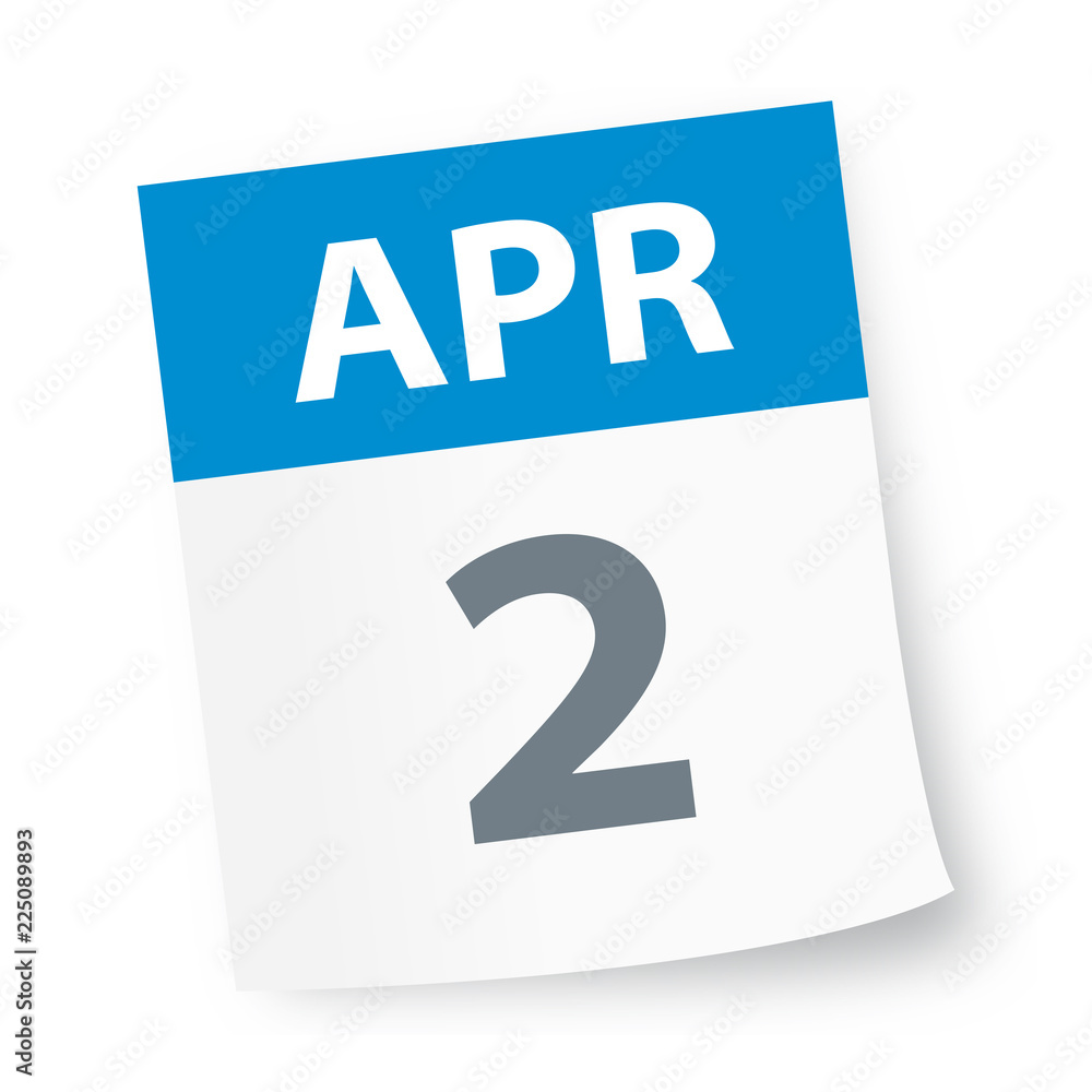 April 2 - Calendar Icon Stock Vector | Adobe Stock