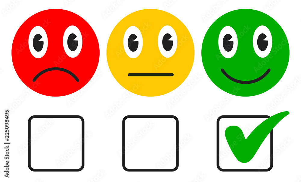 Three cartoon emoticons with check mark - stock vector Stock Vector ...