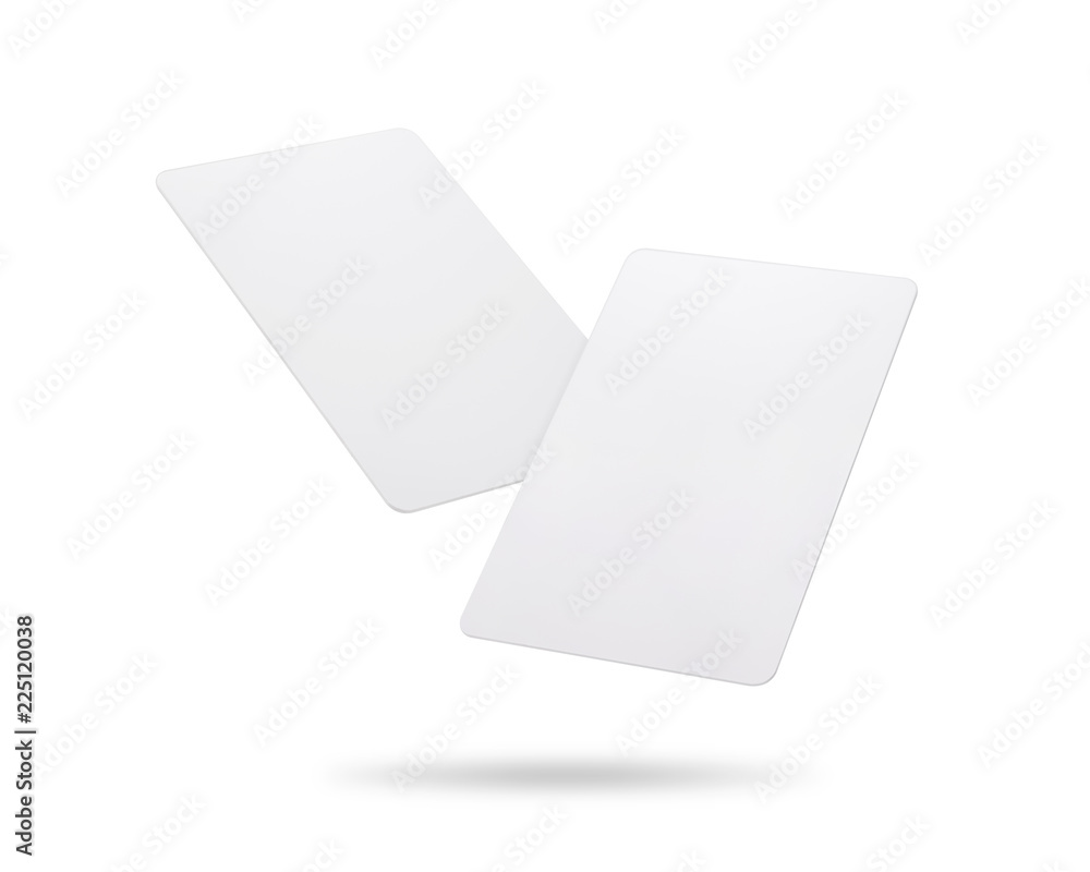Clipping paths card isolated on white background. Template of blank ...