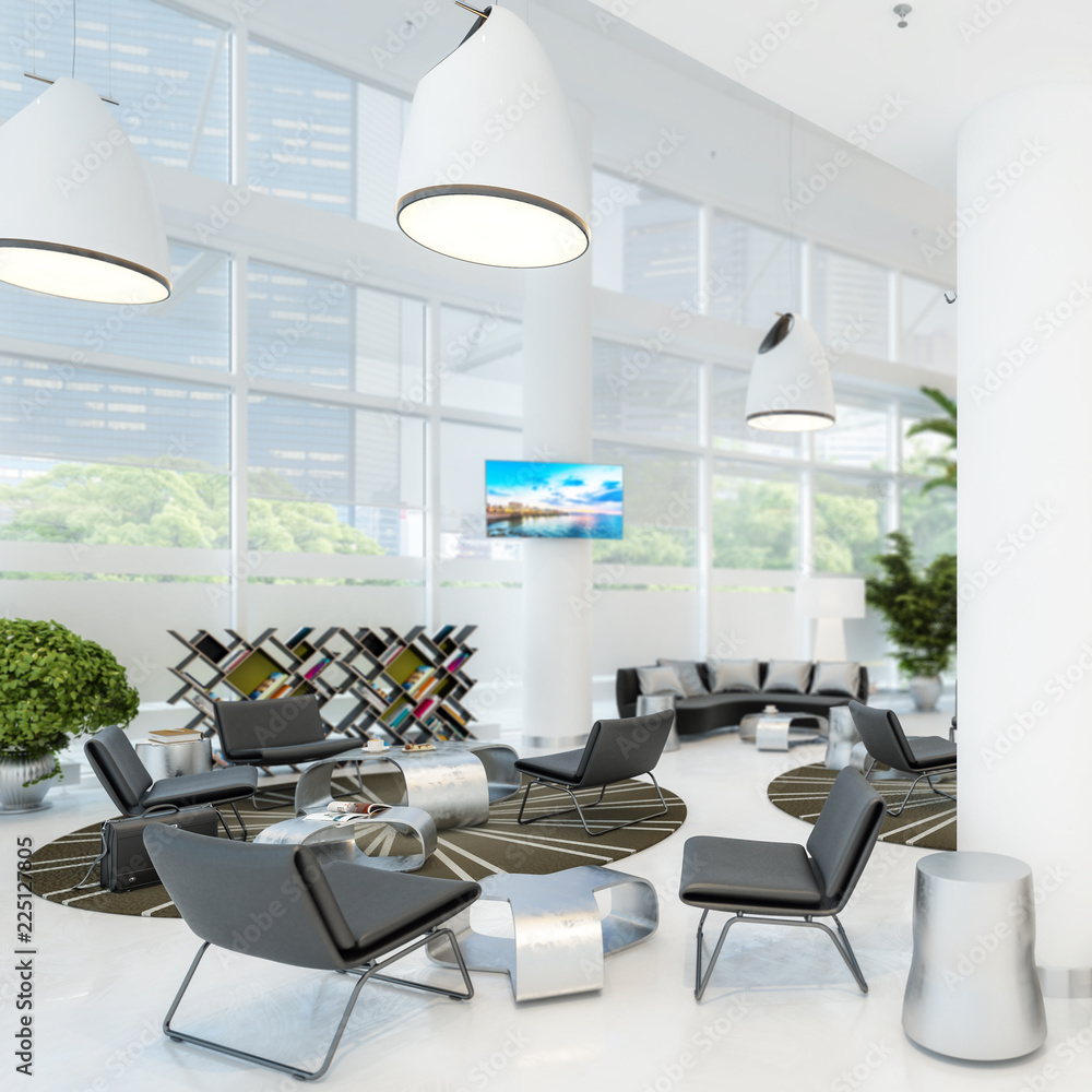 Contemporary Waiting Lounge (deph of field) Stock Illustration | Adobe ...