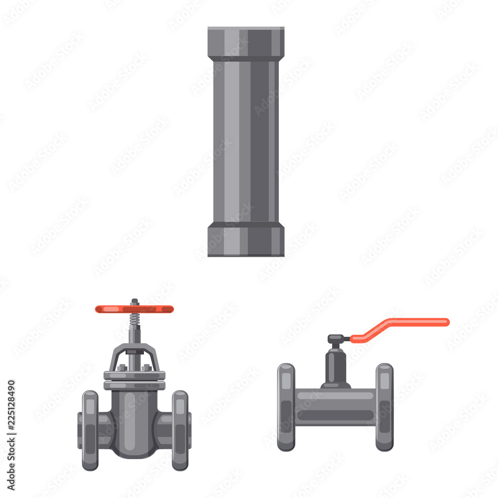 Vector design of pipe and tube sign. Set of pipe and pipeline vector ...