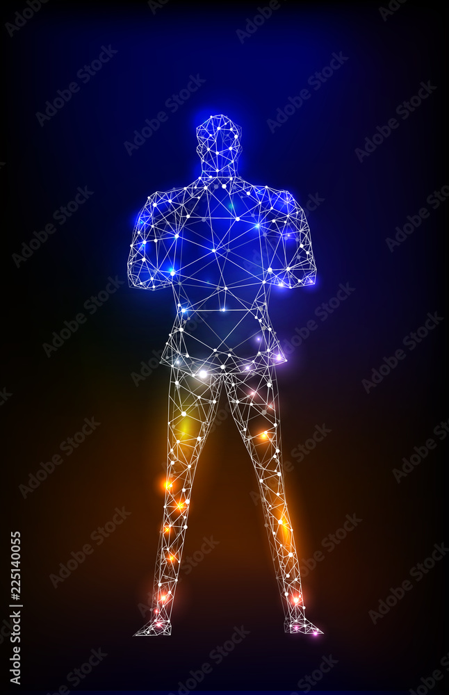 The man of the future. Future reality, artificial intelligence concept ...