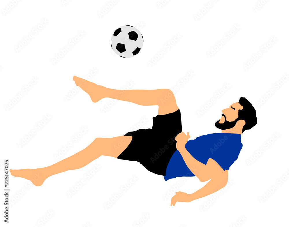 Sand soccer player vector illustration isolated on white background ...