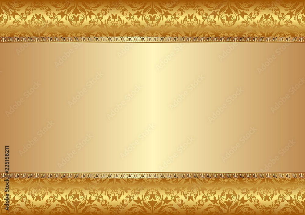 golden background with old-fashioned patterns Stock Vector | Adobe Stock