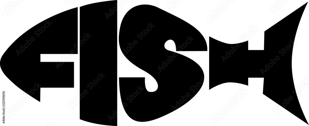 stylized word fish Stock Vector | Adobe Stock