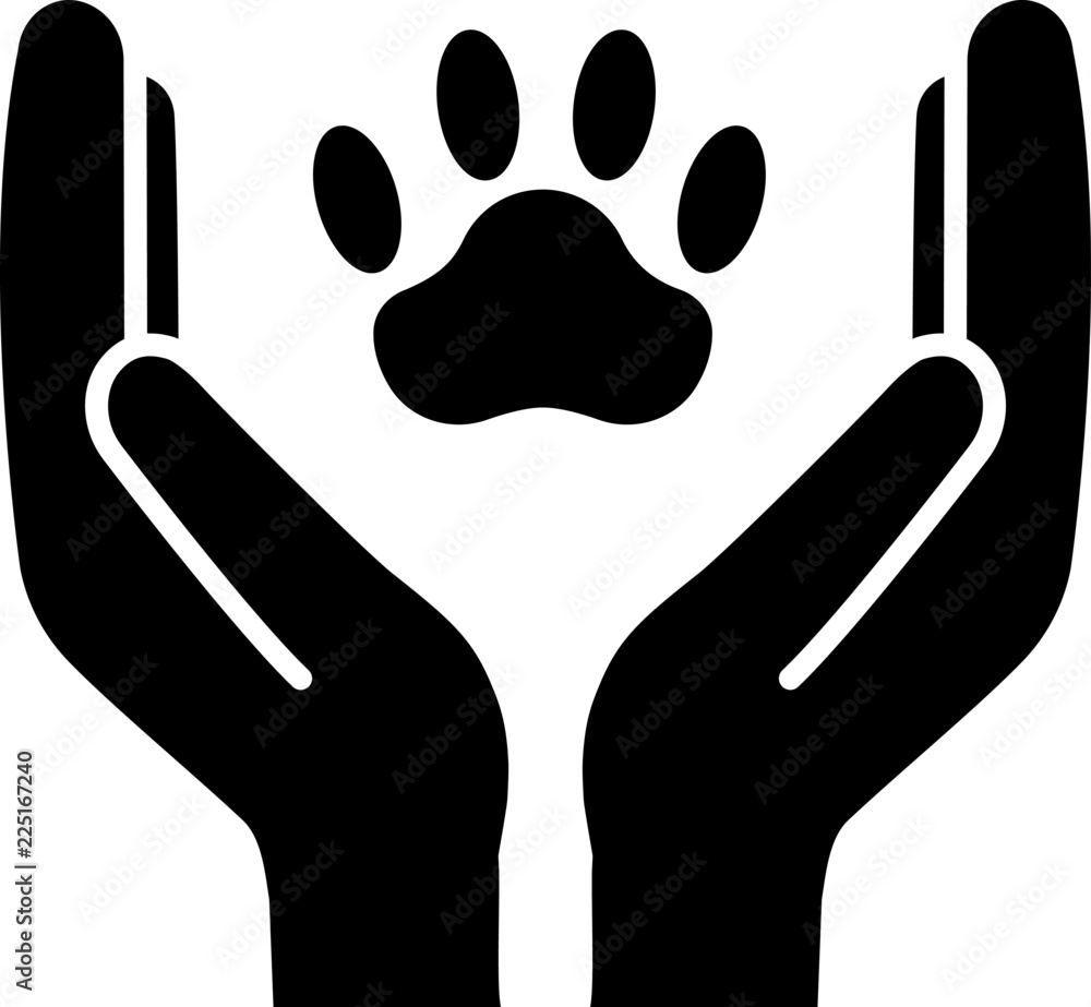 Animal welfare glyph icon Stock Vector | Adobe Stock