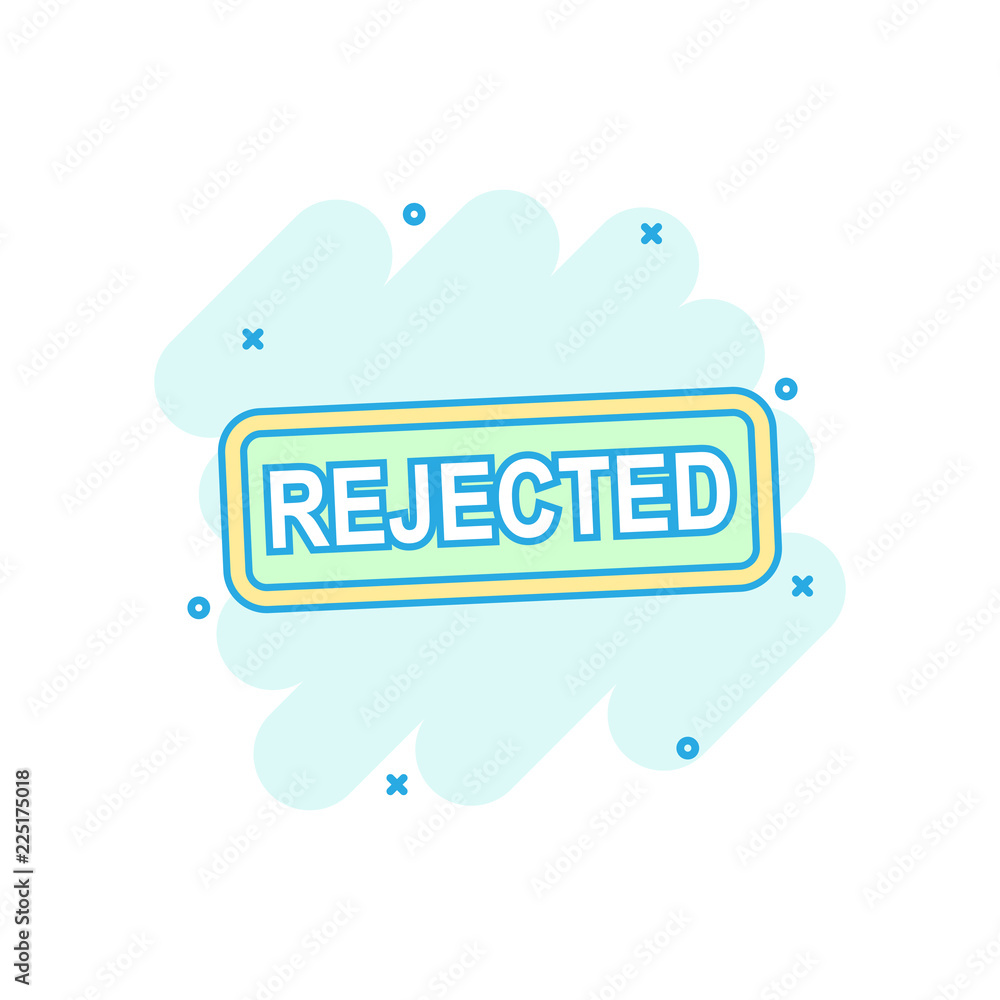 Cartoon colored rejected icon in comic style. Deny illustration ...