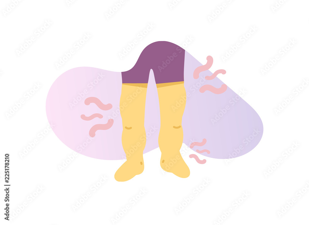 Swollen legs icon. Colorful flat vector illustration. Isolated on white ...