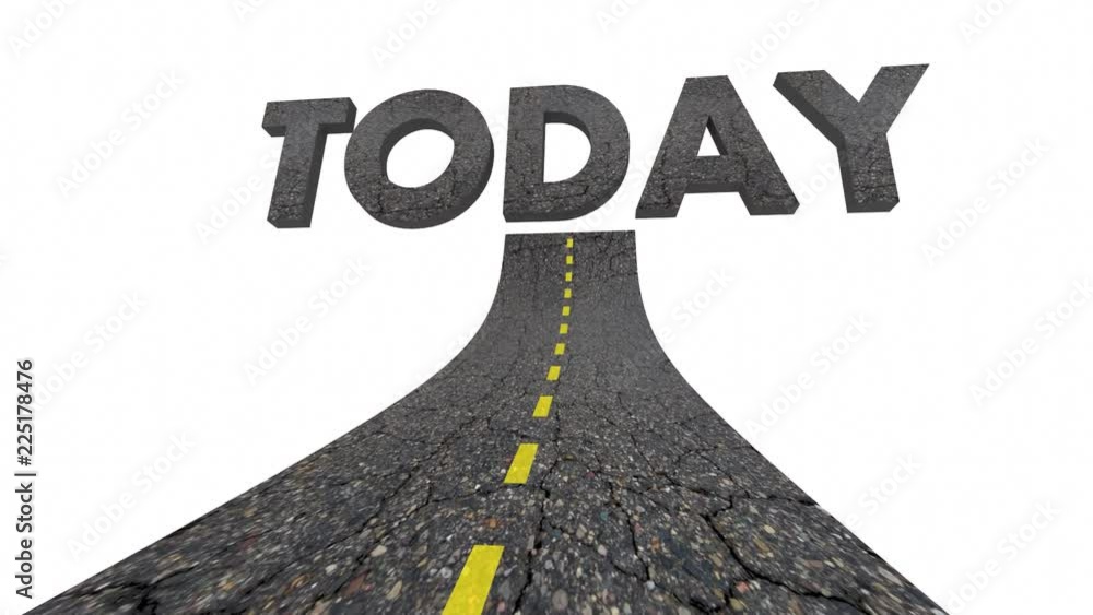 Today Now Moving Forward Arrived Road Word 3d Animation Stock ビデオ ...