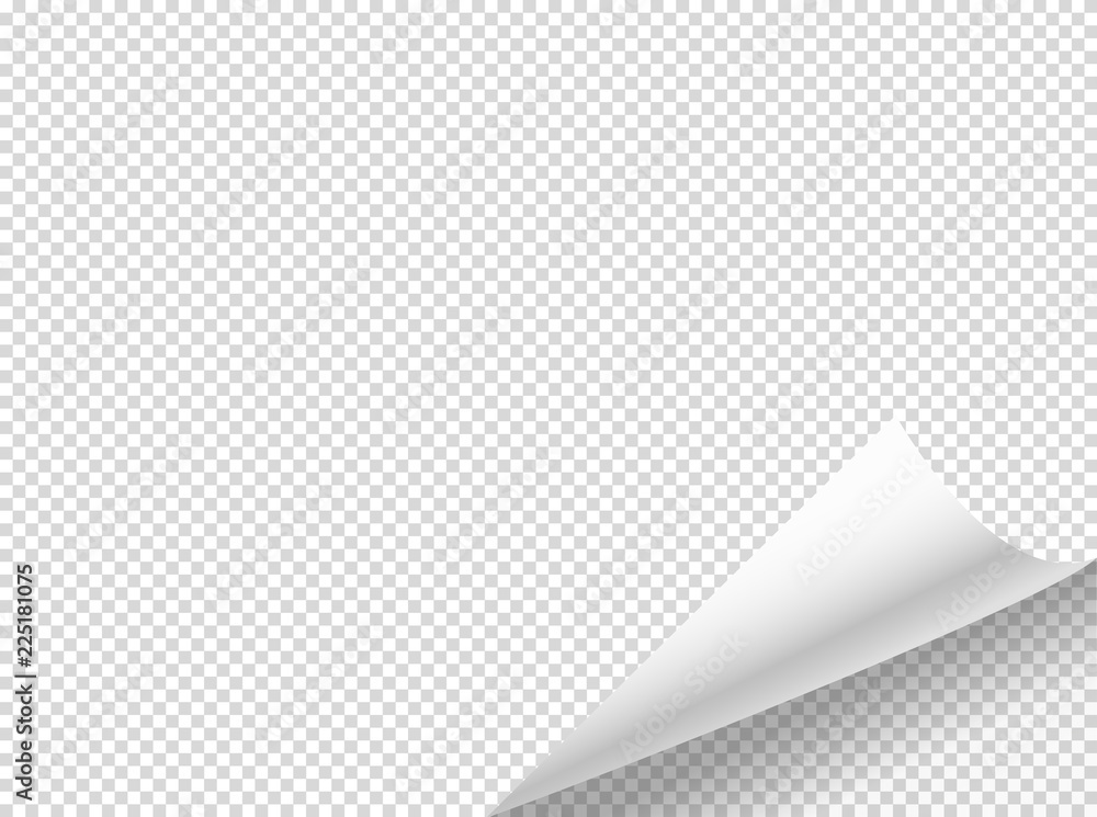 Bending paper vector mockup. Vector object isolated on transparent ...