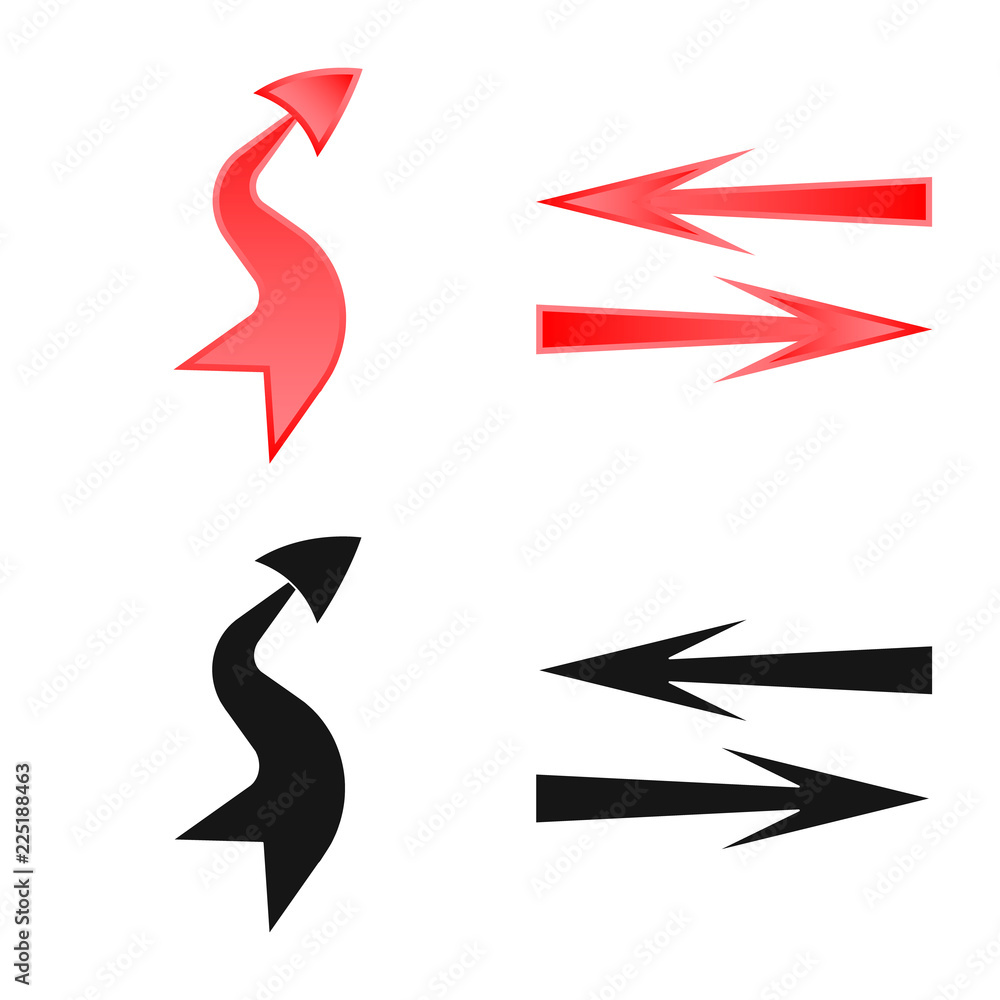 Vector illustration of element and arrow symbol. Collection of element ...