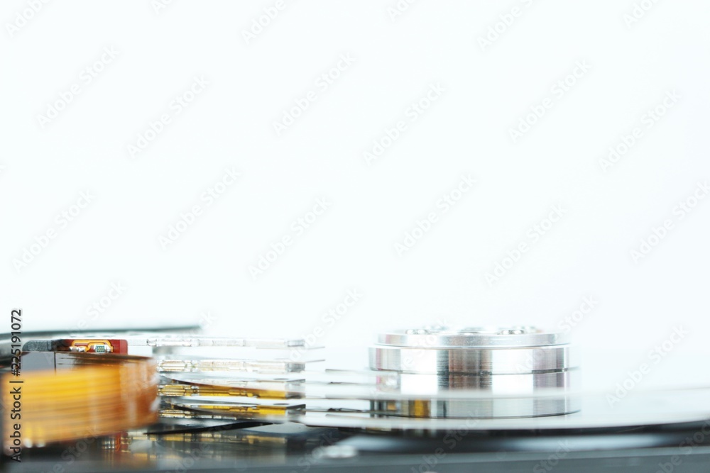 Inside of a hard disk of personal computer Stock Photo | Adobe Stock