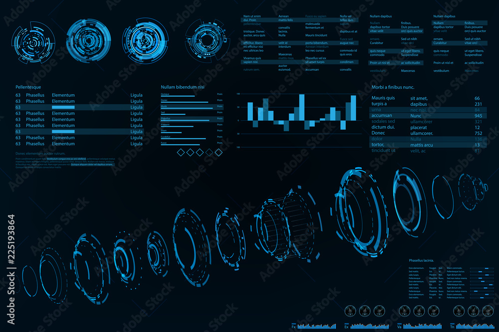 HUD panel Ui Business.Futuristic abstract technology background.icon ...