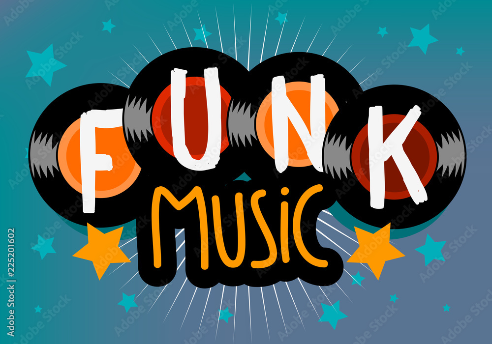 Funk Music Lettering Type Design Vector Image Stock Vector | Adobe Stock