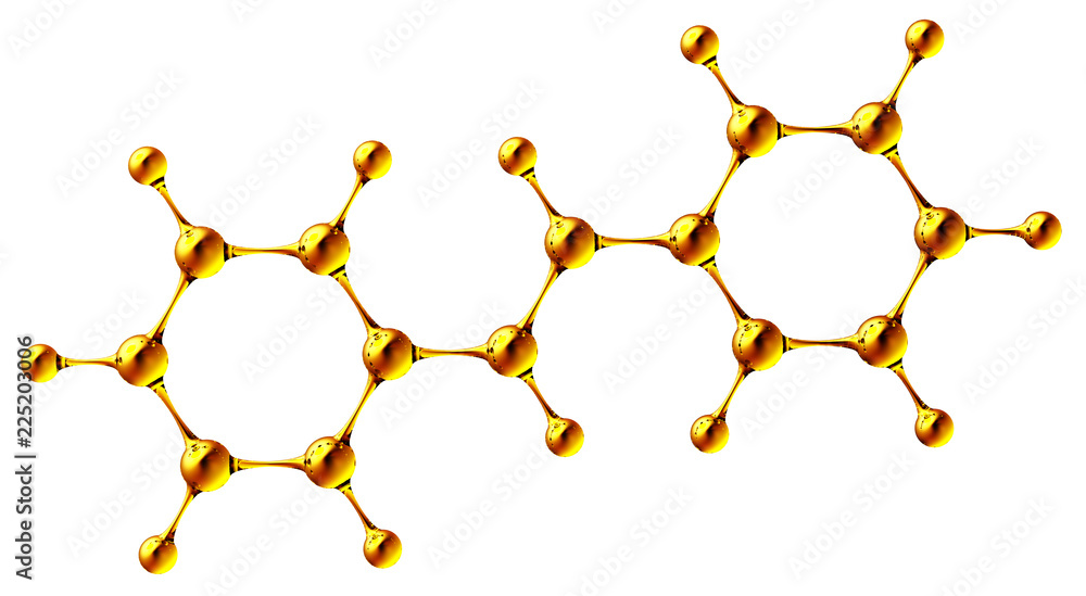 ภาพประกอบสต็อก Atom Benzil a compound of hydrogen and carbon. Molecular ...