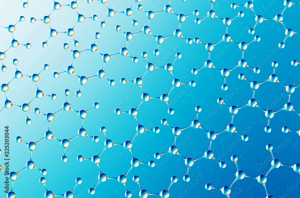 3d illustration with hydrocarbon molecule. Molecular structure at the ...