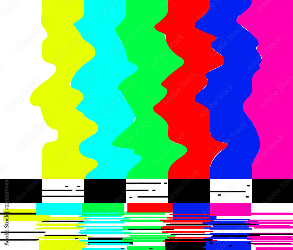 No signal poster TV retro television test pattern screen glitch ...