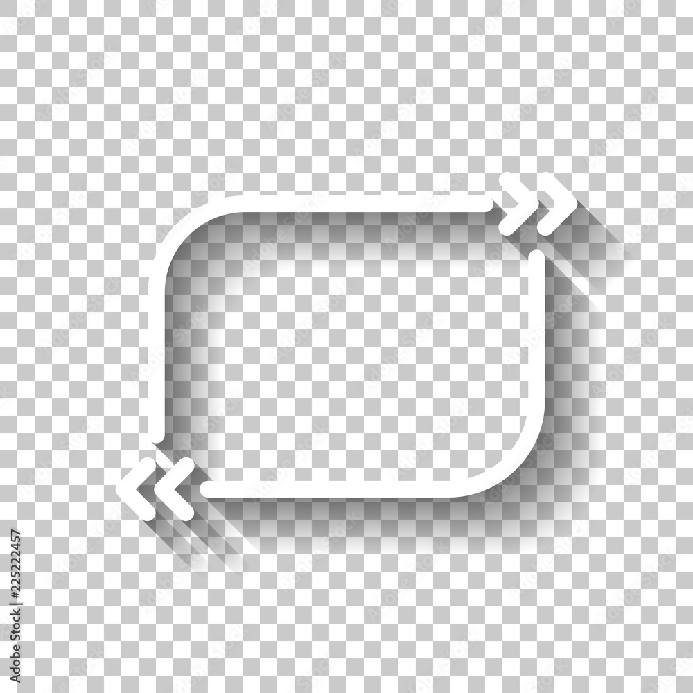 Text quote rectangle. Simple icon. White icon with shadow on tra Stock ...