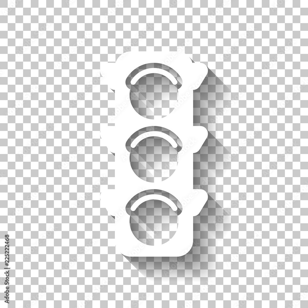 Traffic light icon. White icon with shadow on transparent backgr Stock ...