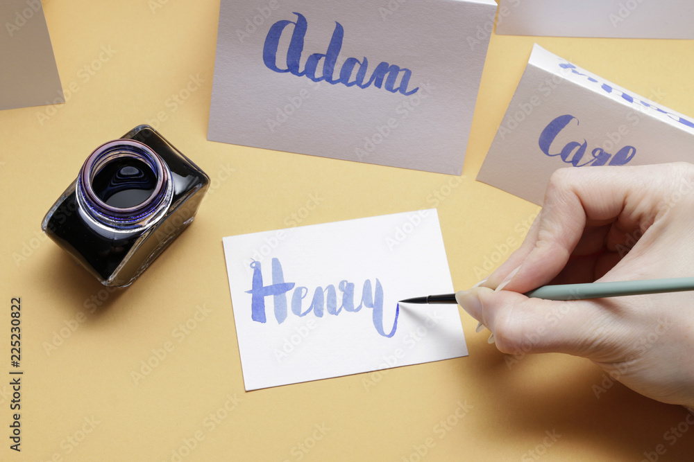 How to make christmas place name cards with handwritten letters and ...