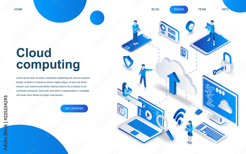 Modern isometric design concept of Cloud Technology for website and ...