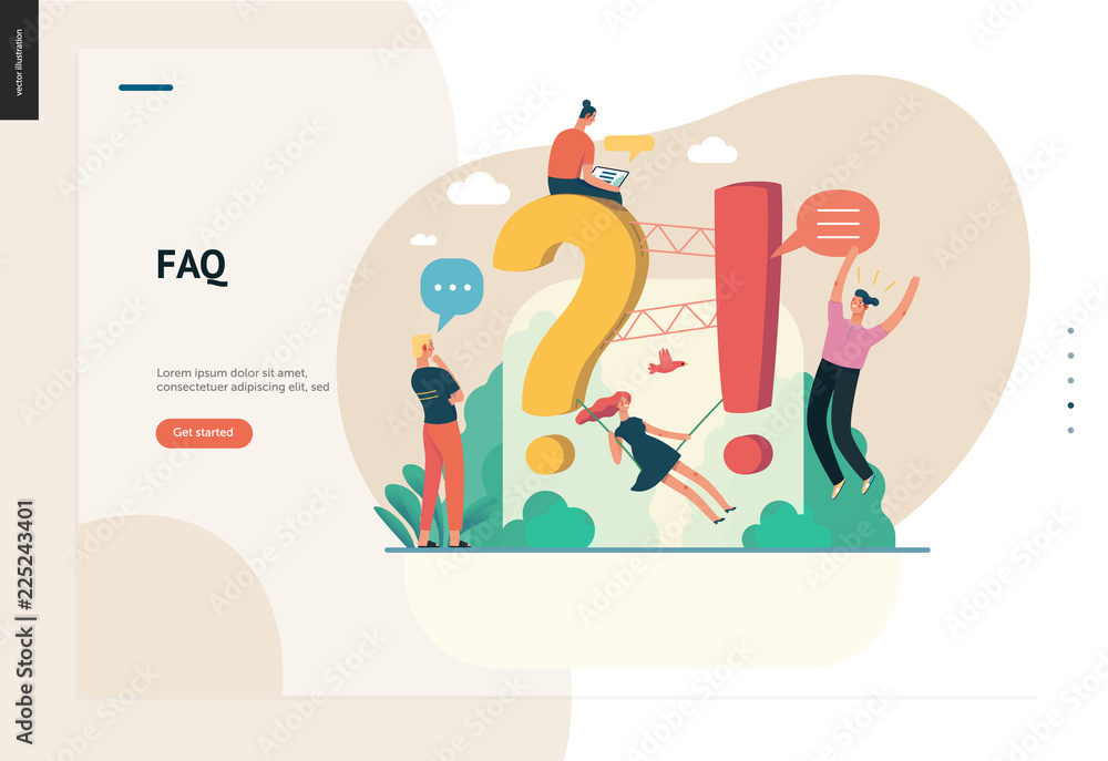 Business, color 1- FAQ -modern flat vector concept illustration of ...