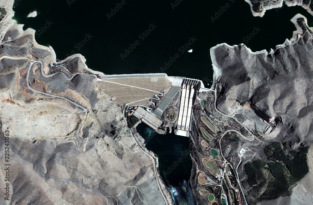Keban Dam and Hydropower Plant on Euphrates River in Turkey Stock Photo ...
