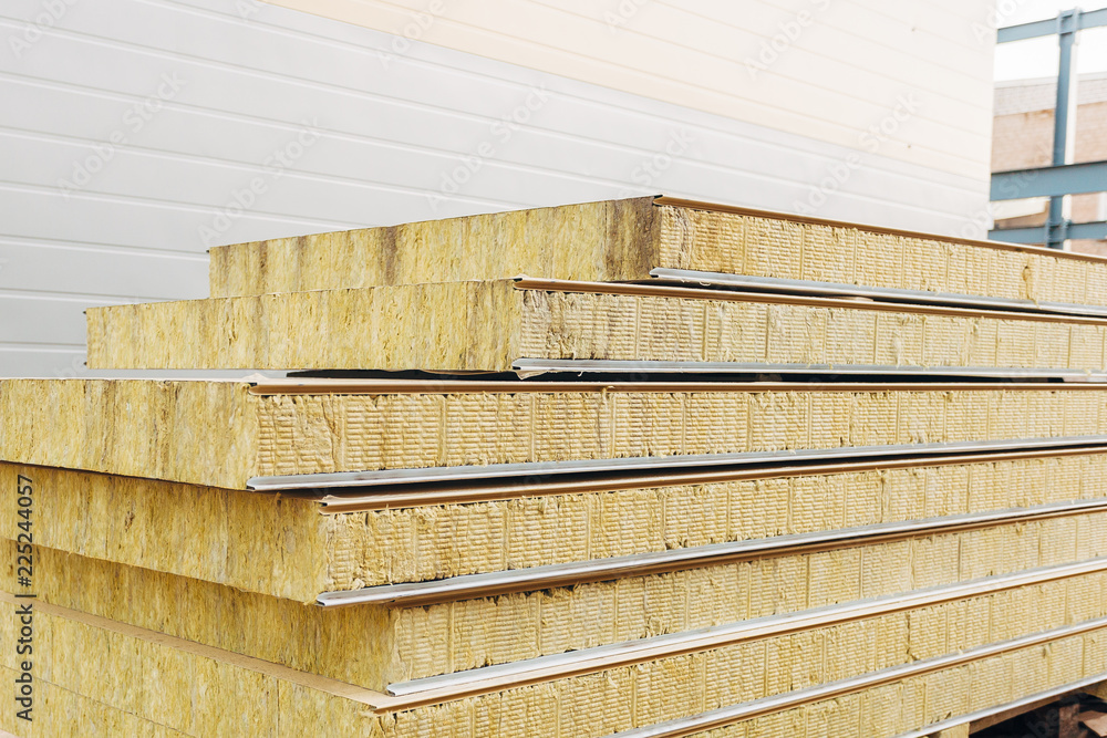 Pack of sandwich panel sustainable insulated ready for wall building ...