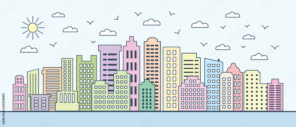 City Building Cartoon