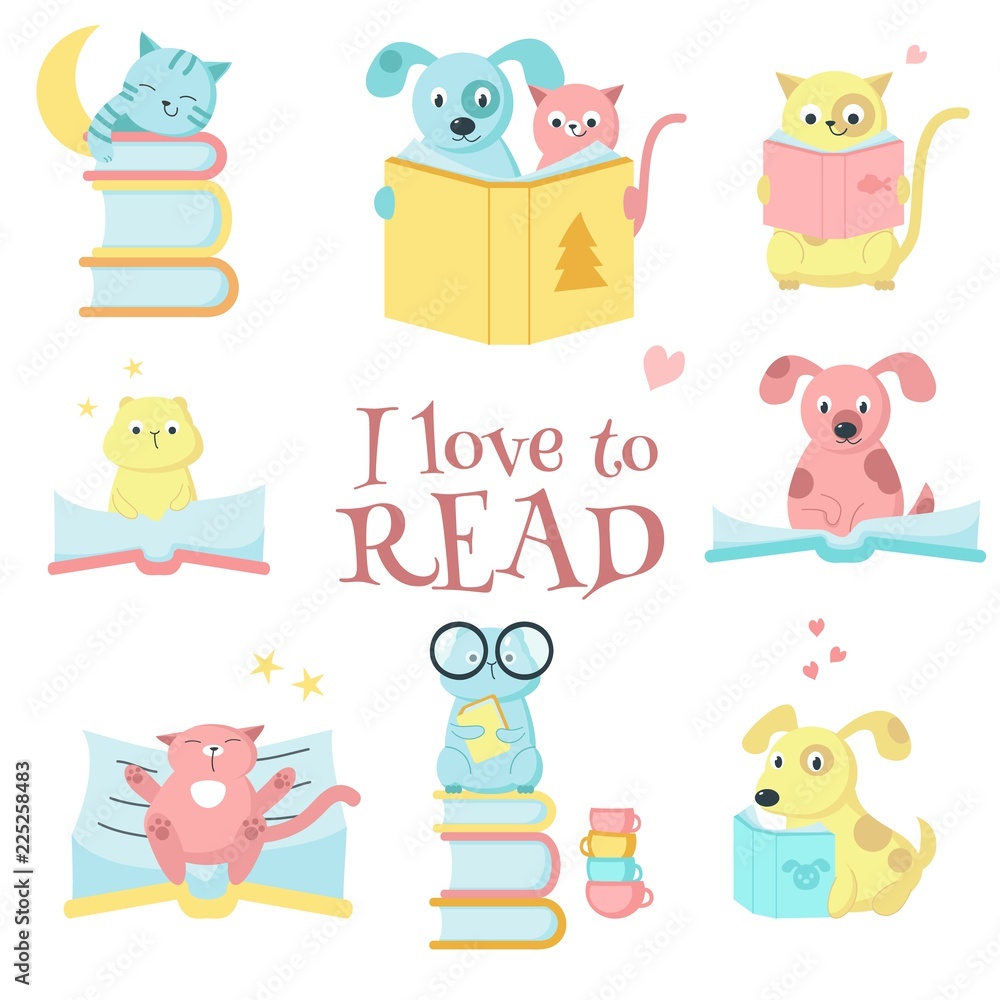 Animals Reading Book