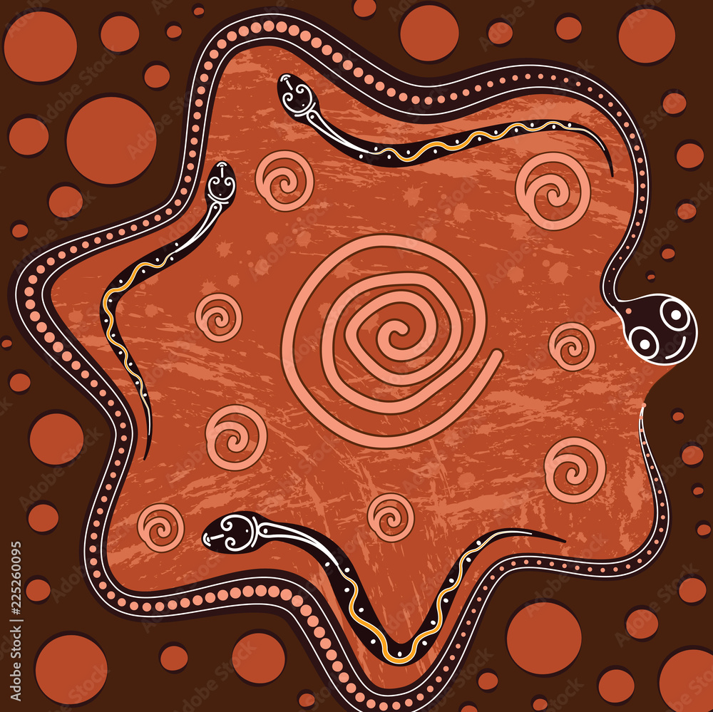 Aboriginal art vector painting. Stock Vector | Adobe Stock