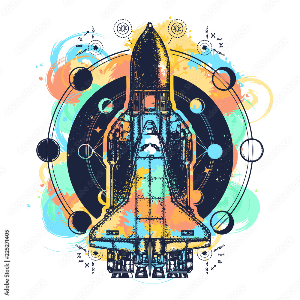 Typography Space Shuttle Freedom