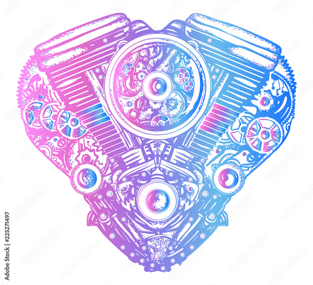 Engine Heart Tattoo