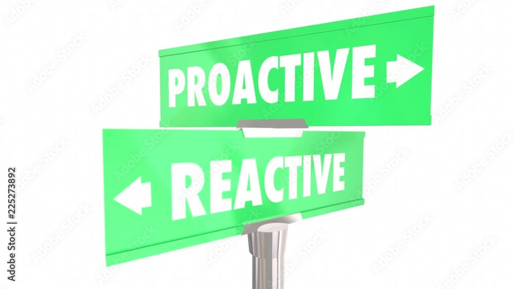 Proactive Vs Reactive Response Choices 2 Two Way Road Signs 3d ...
