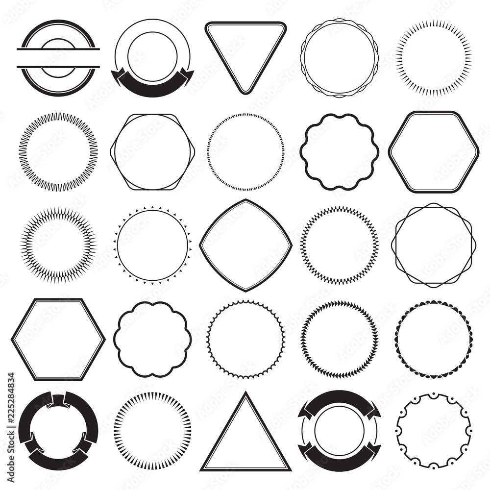 Collection of Round Decorative Border Frames with Clear Background ...