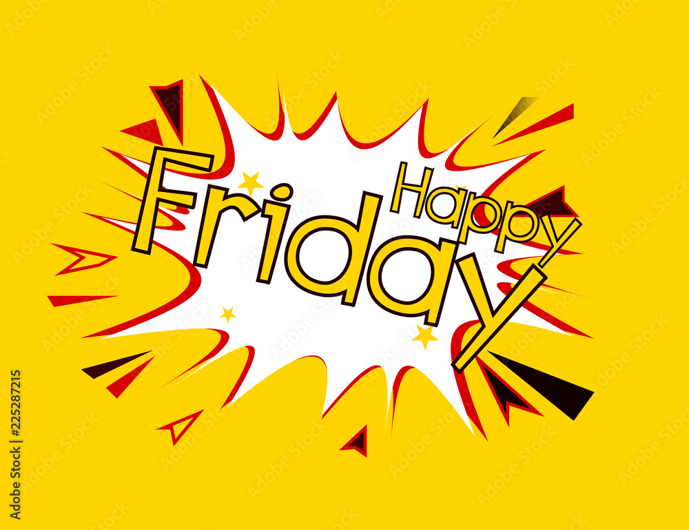 happy friday pop art Stock Illustration | Adobe Stock