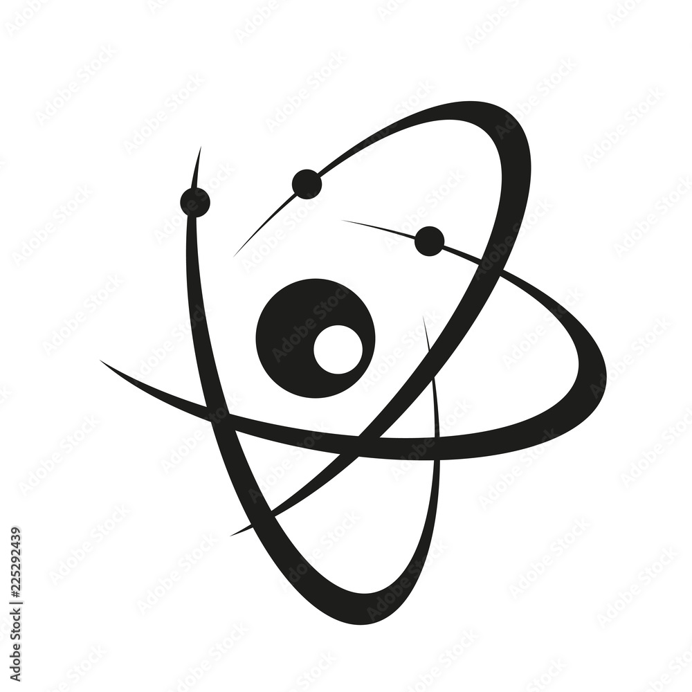 simple atom symbol, molecule concept, structure of the nucleus, atom ...