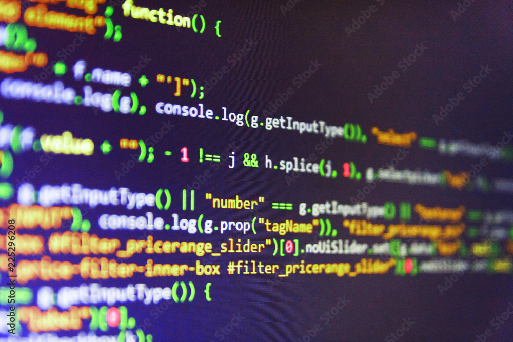 JavaScript Code In Text Editor Screenshot With Random Parts Of Program JavaScript Code In Text Editor Screenshot With Random Parts Of Program