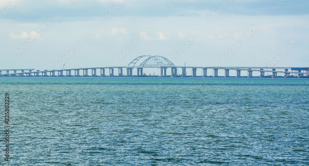 Crimean bridge on the Black Sea and the Sea of Azov through the Kerch ...