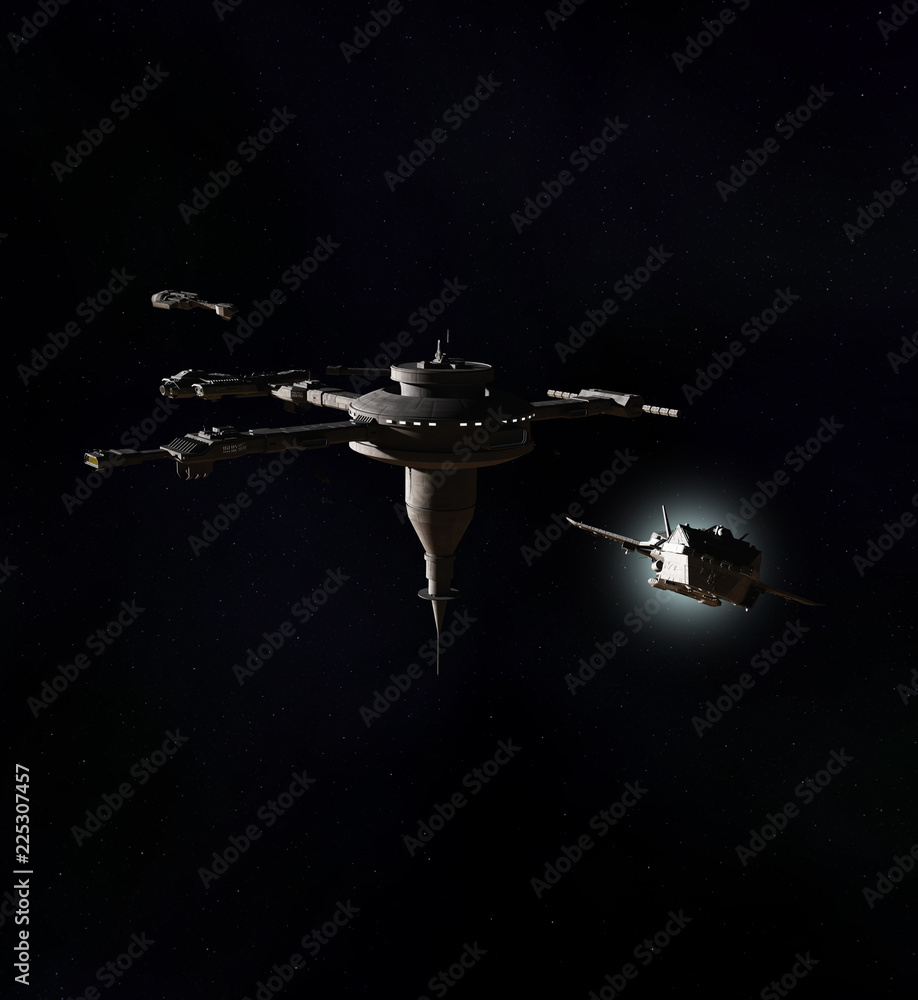 Interstellar Spaceship Leaving a Deep-Space Space Station - science ...