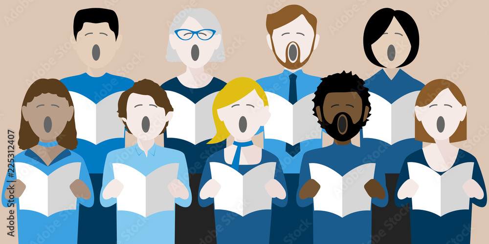 choir singers Stock Vector | Adobe Stock