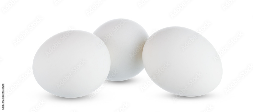 Group of whole white eggs isolated on white background Stock Photo ...