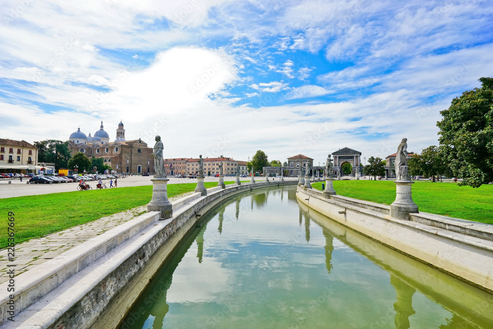 The piazza of Prato della Valle in Padua, Italy. The piazza is the ...