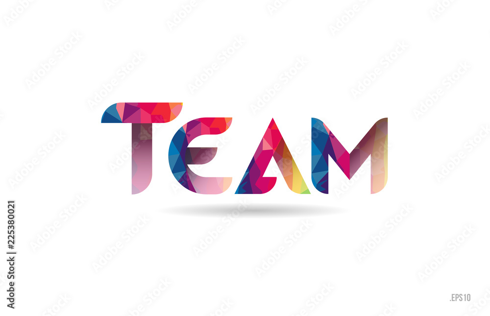 team colored rainbow word text suitable for logo design Stock Vector ...