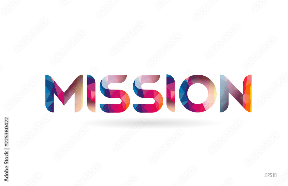 mission colored rainbow word text suitable for logo design Stock Vector ...